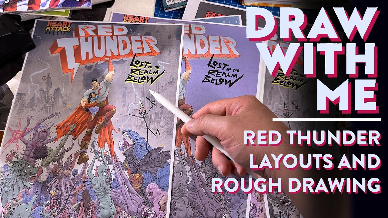 Red Thunder Layout Session 😁 Draw With Me - YouTube