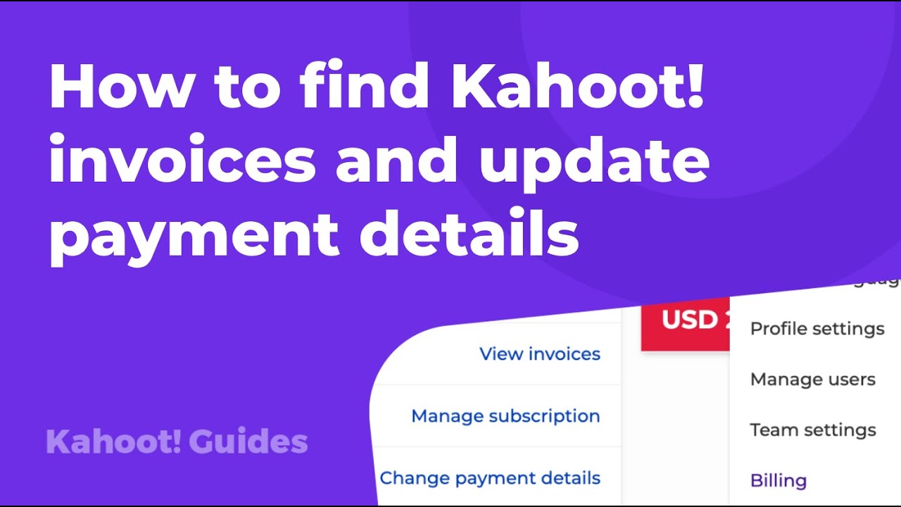 How to find Kahoot! invoices and update payment details - YouTube