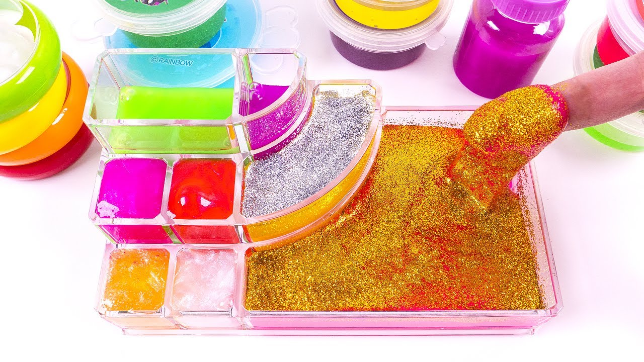 Simple DIY All Colors Water Combine Glitter Pearl Slime ShowCase Clay ...