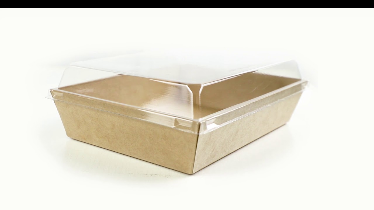 Harvest Food Packaging PR-1000 Disposable Paper Box With Clear Lid ...