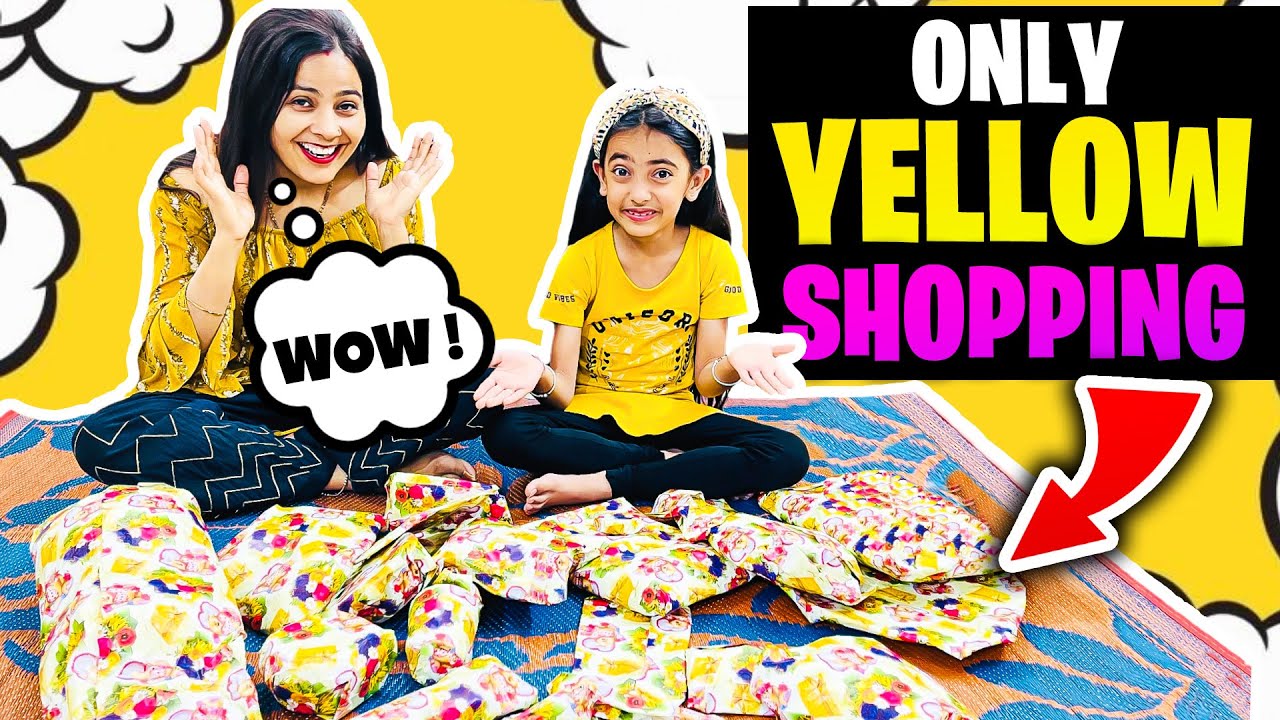 Shopping Only Yellow Color Things💛Yellow Color Challenge💛Colour ...