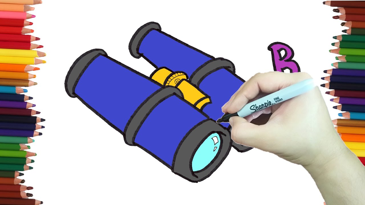 How to draw easily a BINOCULARS Step by Step - YouTube