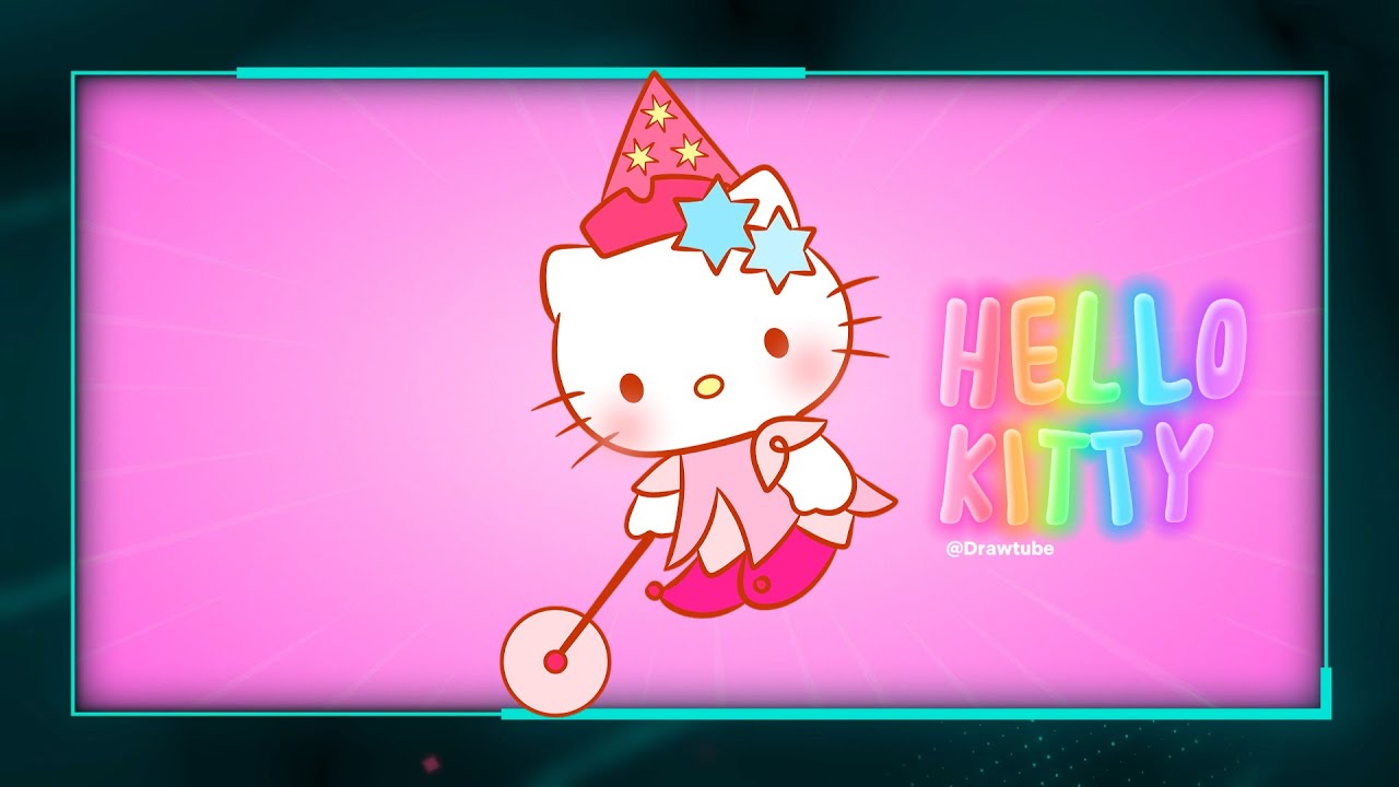 How to Draw Hello Kitty Wizard Neon Light drawing and coloring video ...