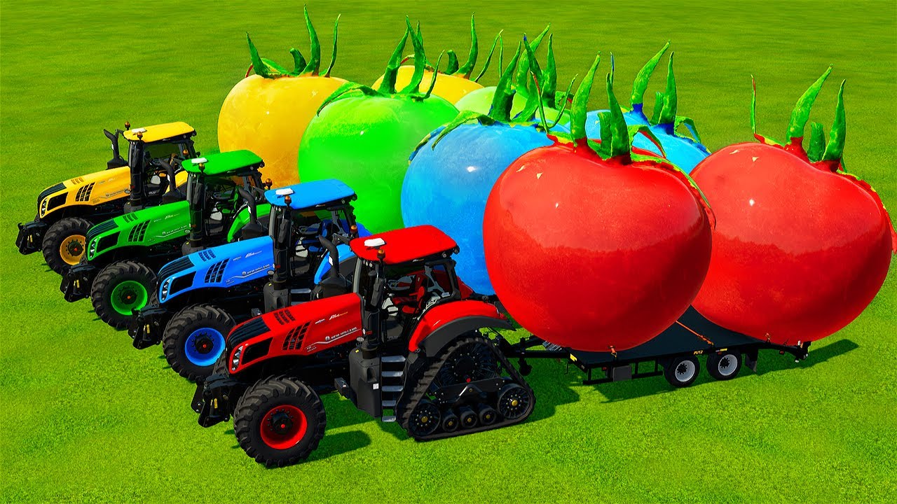 TRANSPORTING BIG TOMATOES WITH NEW HOLLAND TRACTORS - Farming Simulator ...