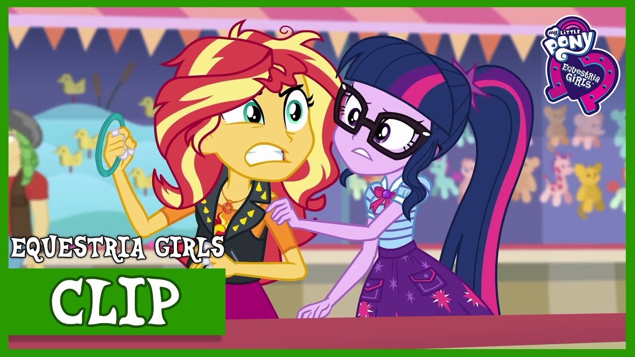 Twilight & Sunset Come Across Flim & Flam's Ring Toss Game | MLP: EG ...