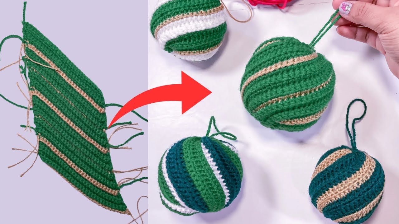 🧶Esferas tejidas a Crochet Patron INCREIBLE en 3D! Faciles de tejer🎄🎄 ...