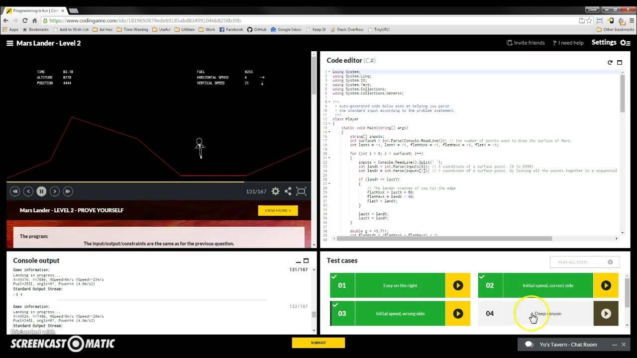 CodinGame - Mars Lander 2 - YouTube