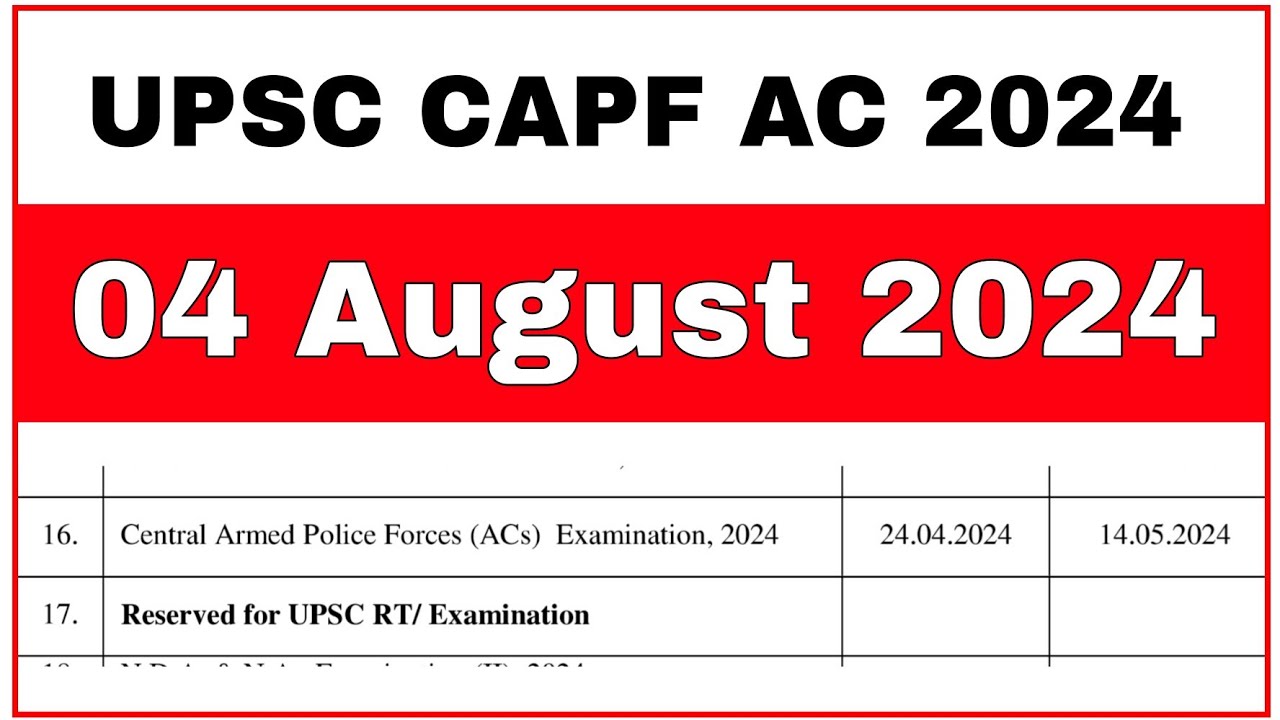 Capf AC 2024 | Capf 2024 Exam Date #capf2024 #capfac2024 - YouTube