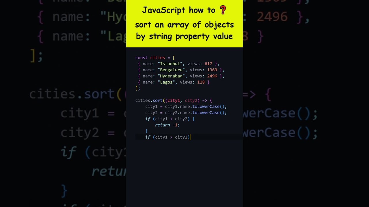 JavaScript How To Sort An Array Of Objects By String Property Value JavaScript How To Sort An Array Of Objects By String Property Value