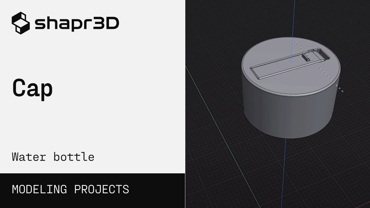 3D modeling a water bottle: Modeling the cap | Modeling Projects - YouTube