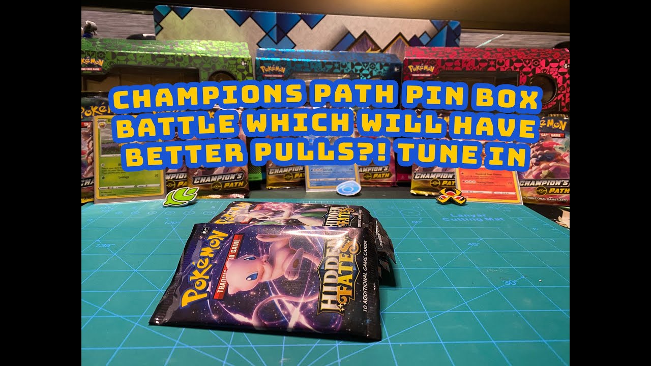 Champions path pin boxes and hidden fates packs. - YouTube