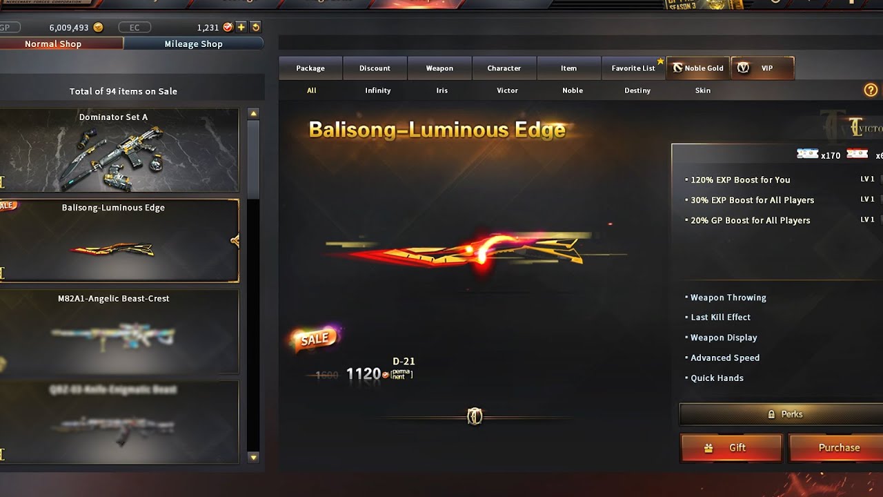 Buying 1120eCoins! Butterfly Knife-Luminous Edge VIP |CrossFire ...