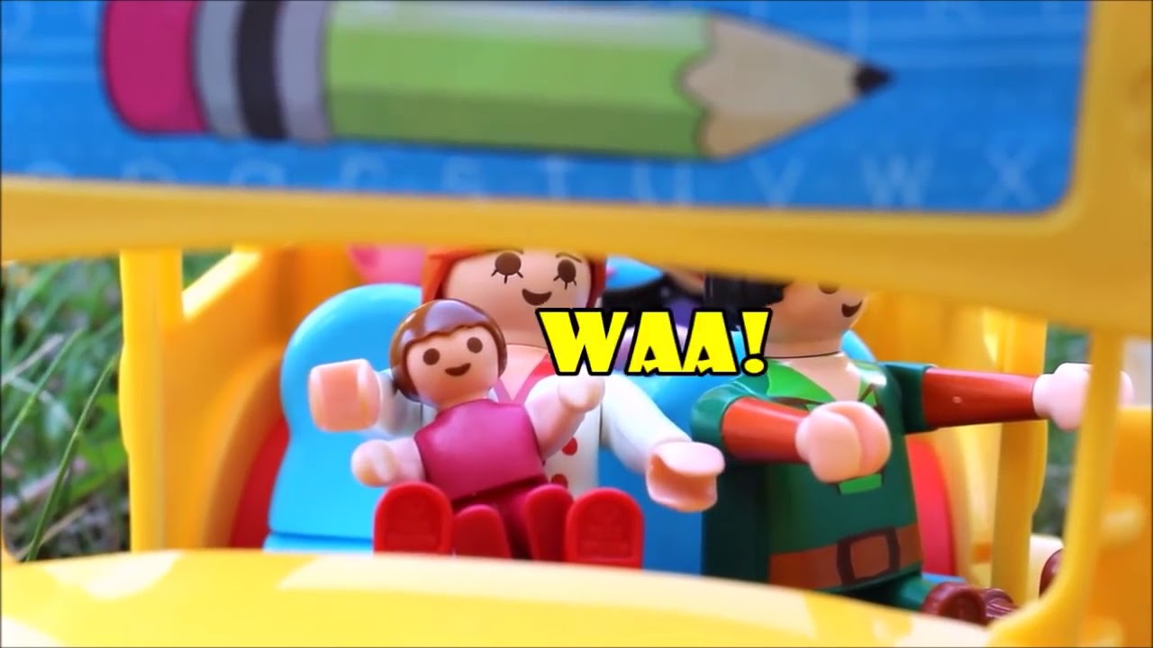 Wheels on the Bus nursery rhyme song with Minnie & Mickey Mouse School ...