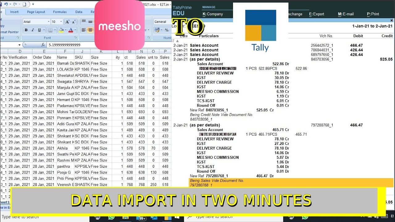 Meesho to Tally Data Import | Ecommerce to Tally Automation | Excel to ...