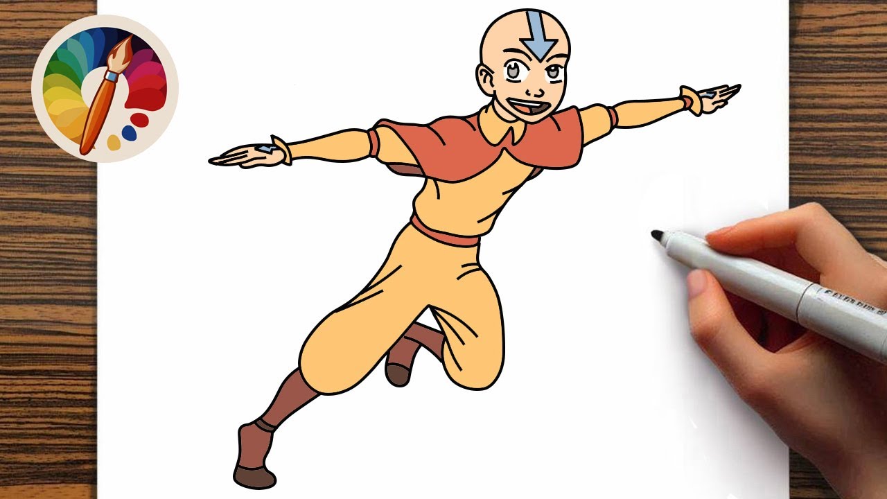 How to draw AVATAR AANG | The Last Airbender | Step by step tutorial ...