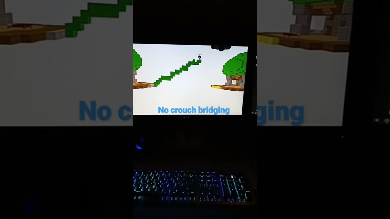 No crouch bridging in minecraft (hypixel practice) - YouTube