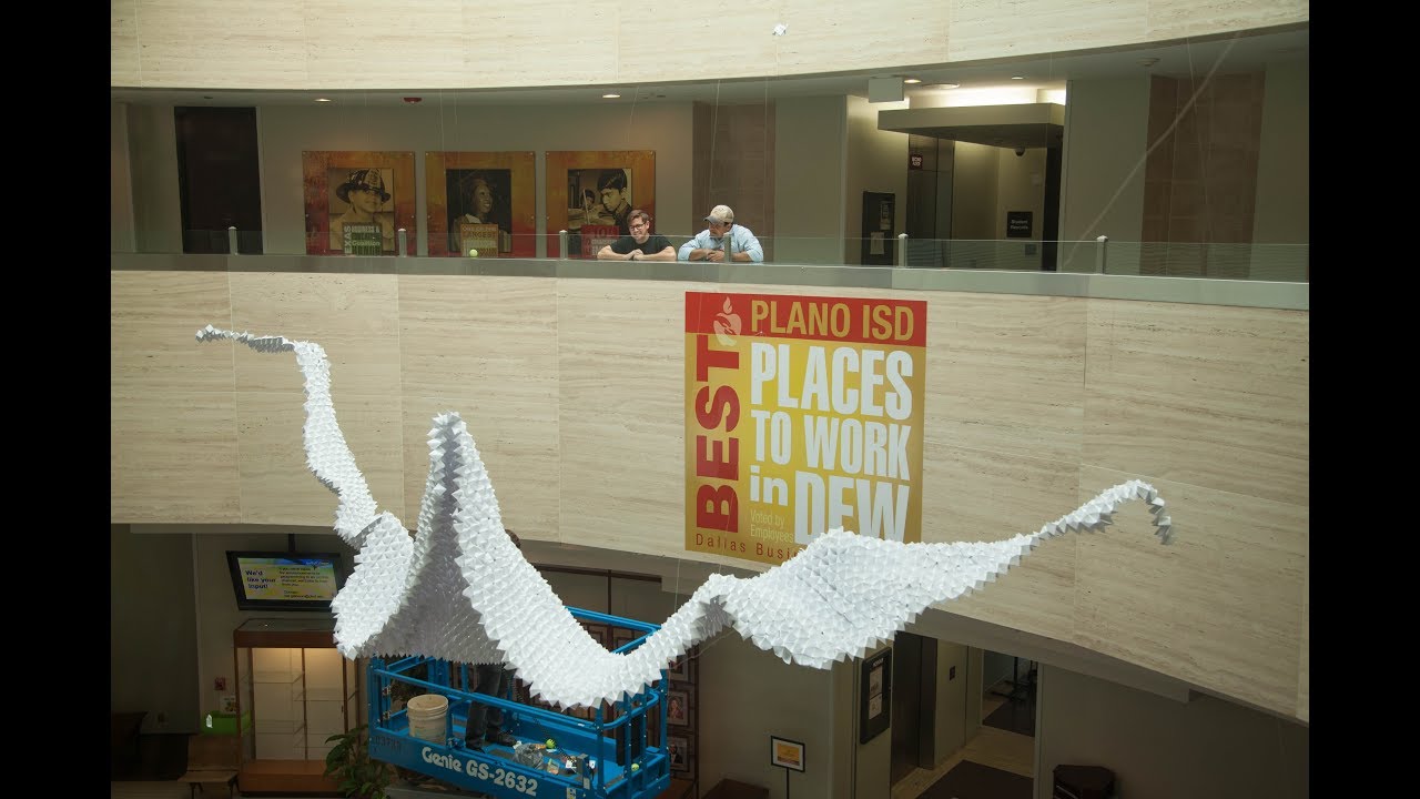 Art Teachers Create Hanging Sculpture - YouTube