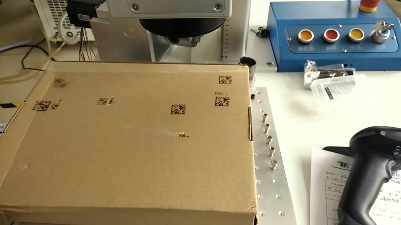 Barcode printing on the carton box By Fiber laser marking machine from ...