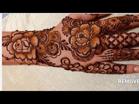 New gulab ke phool wali mehandi design | Rose Mehndi designs for hands ...