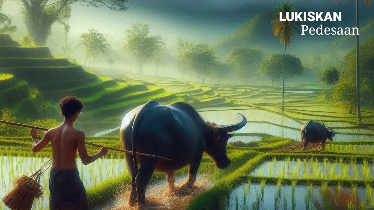 CINEMATIC LUKISAN PEDESAAN || indahnya suasana sunda di pagi hari - YouTube