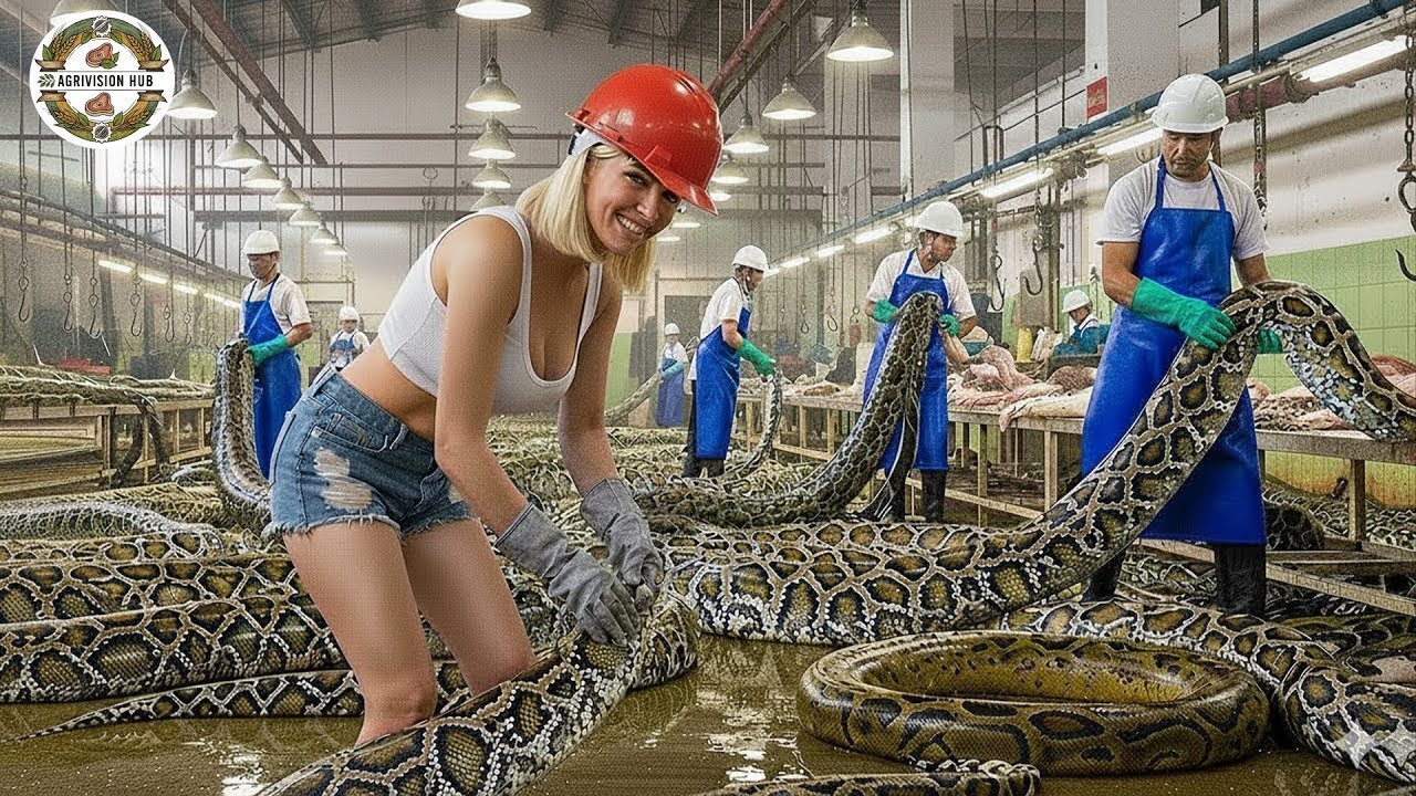 Shocking Truth Behind the $100 Billion Python Skin Industry | Inside a Python Processing Factory ...