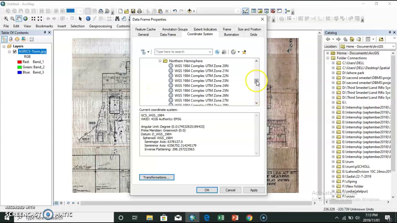 How to assign coordinate system in ArcMap, From the very beginning ...
