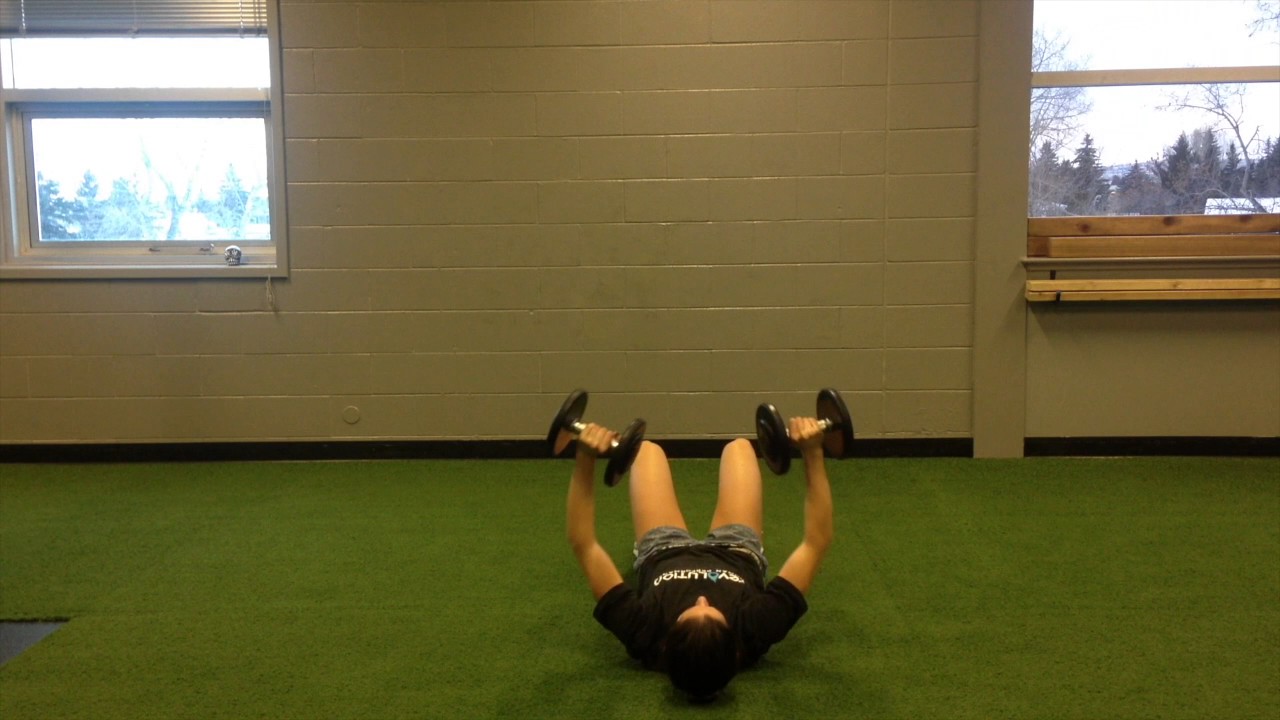 Dumbbell Floor Chest Press - YouTube