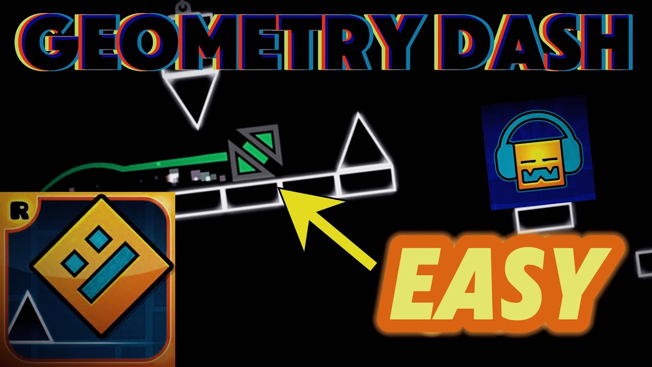 Playing the easiest game ever! Geometry Dash! - YouTube