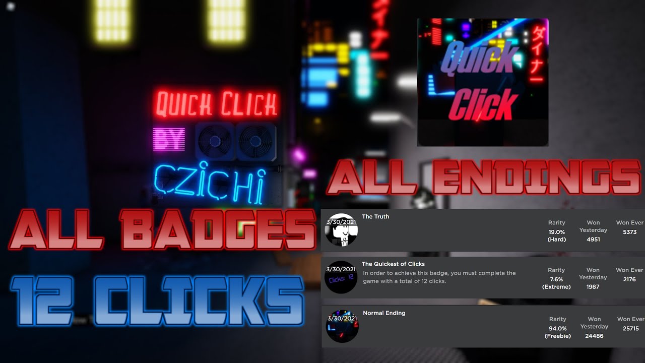 Quick Click All Endings & Least Clicks | Roblox - YouTube