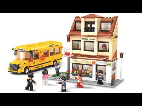 Unboxing SLUBAN Town M38-B333 Middle School compatible with LEGO - YouTube