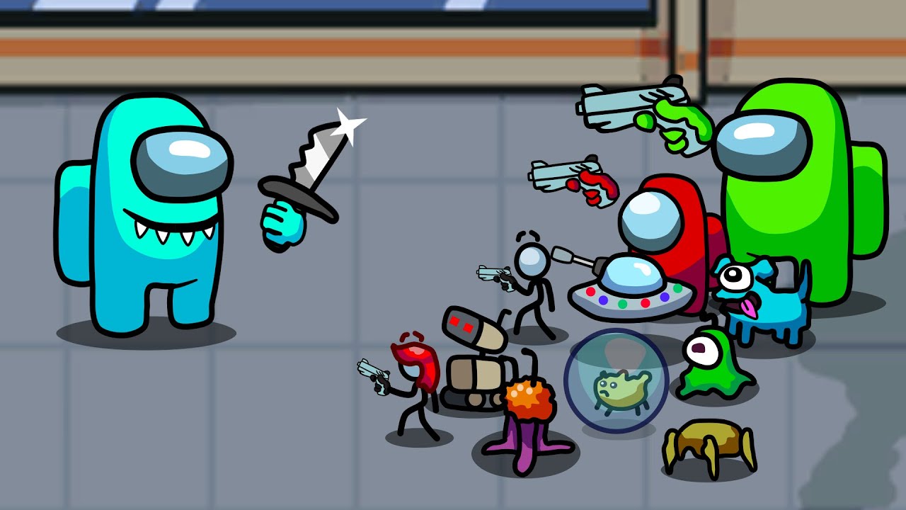 Among Us Crewmates and all the Pets vs Impostor Animation - YouTube
