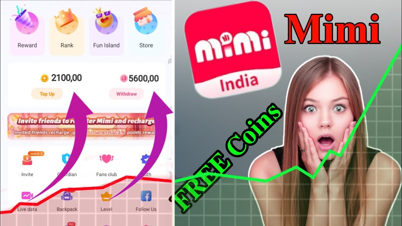 Mimi app free coins hack || mimi live app unlimited coins Free - YouTube