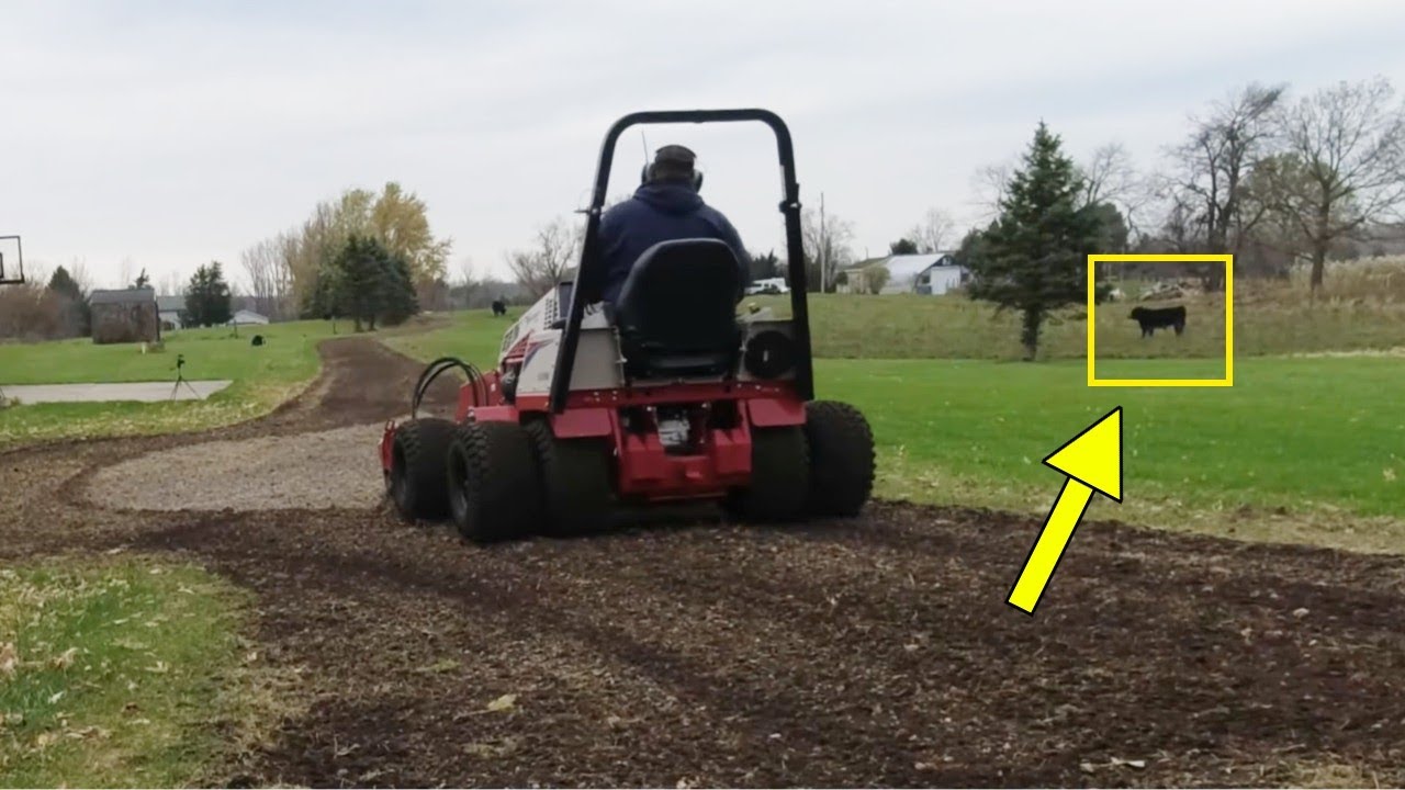 Well That Was A First Repairing Driveway With Ventrac Power Rake - YouTube