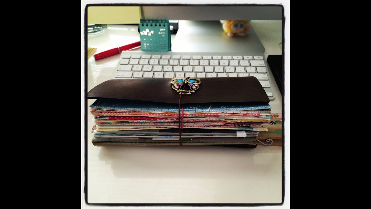 Midori Traveler's Notebook Diary 2014 Flip Through - YouTube