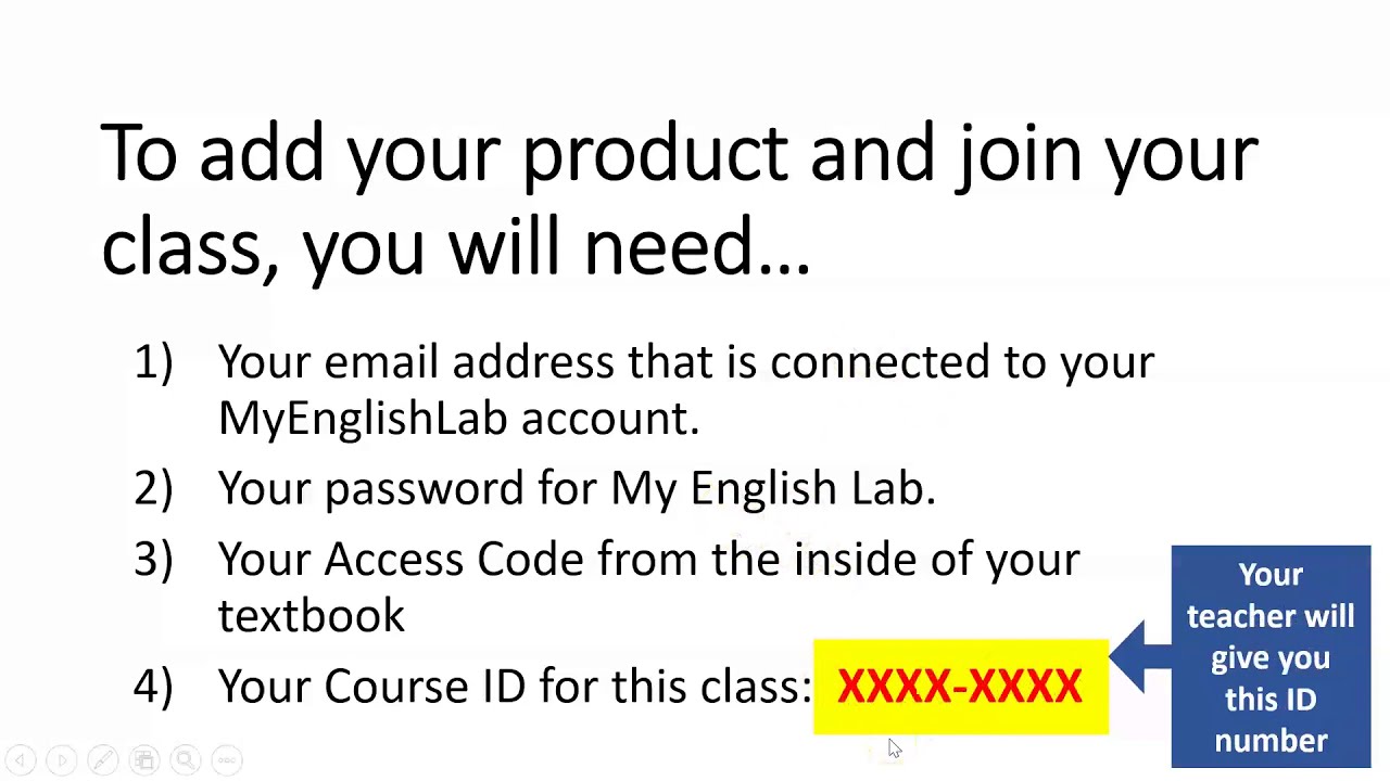 My English Lab -- How to Add a Product and Join a Course - YouTube