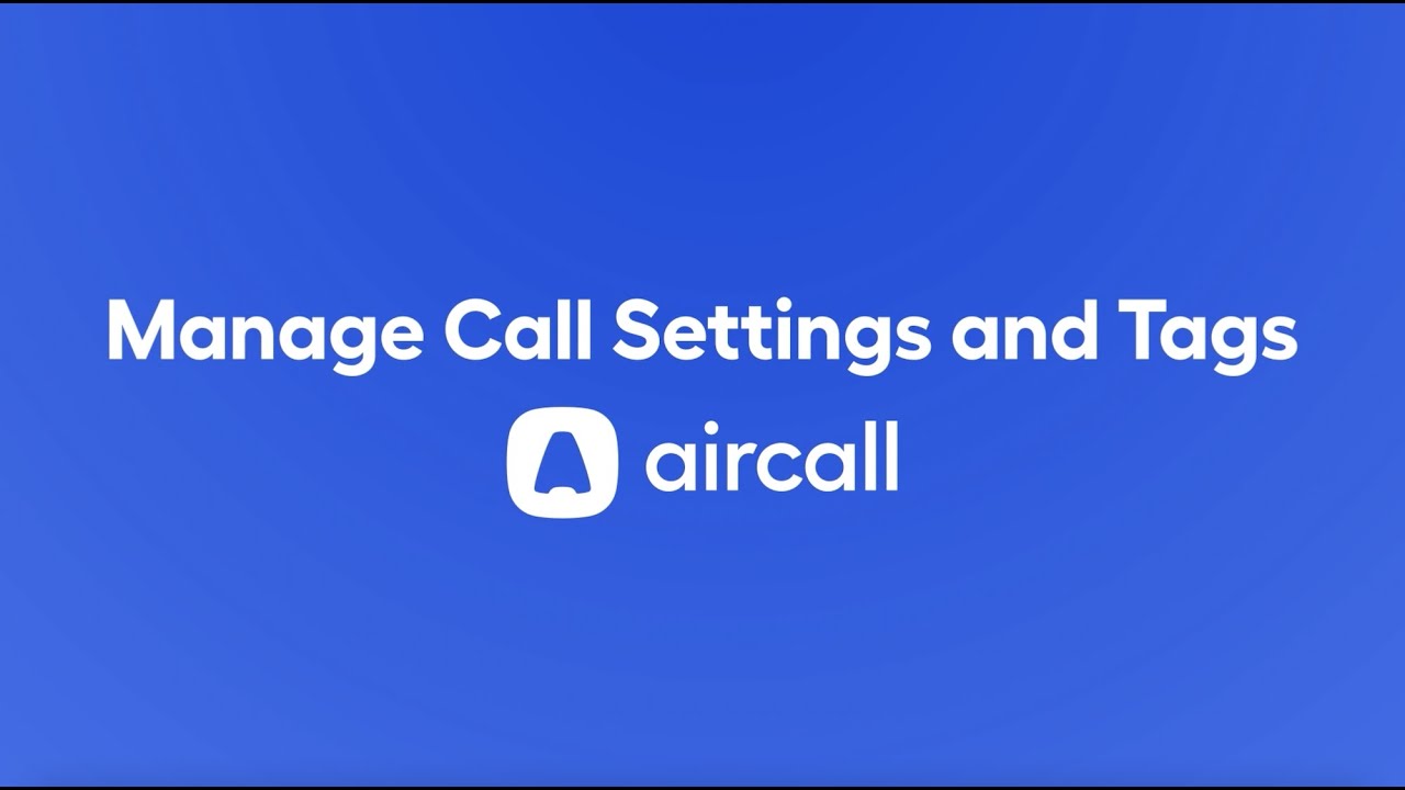 Manage call settings and tags - YouTube