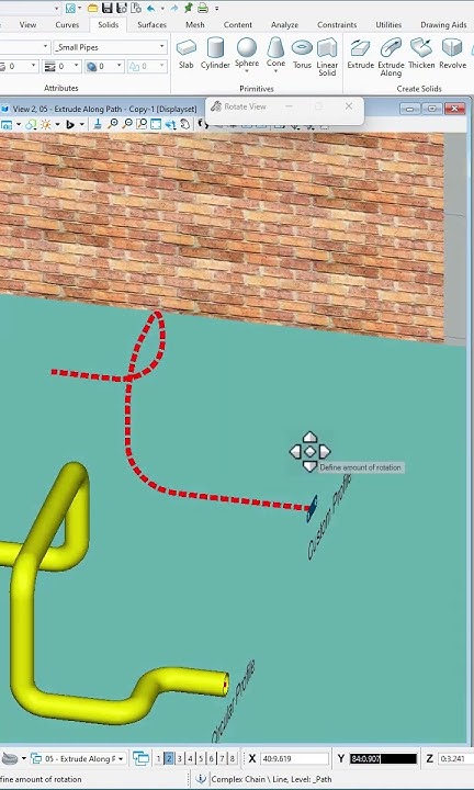 Solids Extrude Along Path 3D Tool #microstation 3D - YouTube