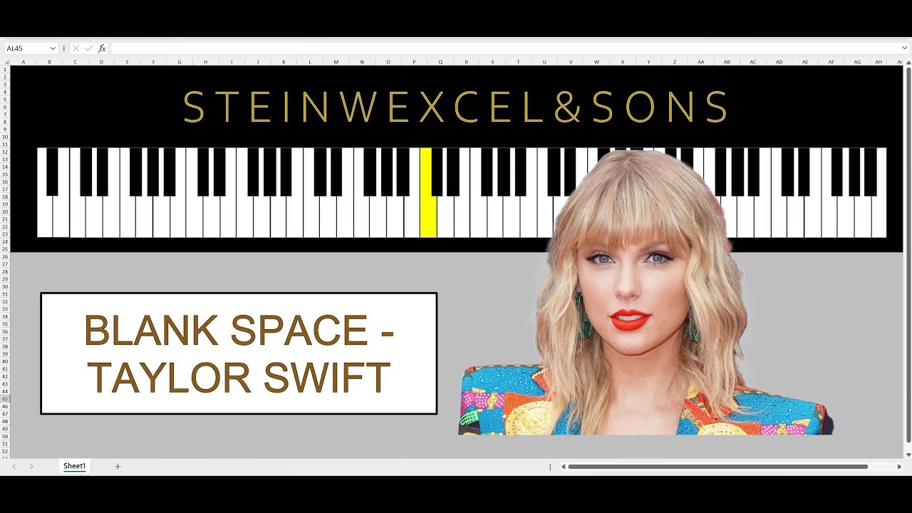 TAYLOR SWIFT IN EXCEL! I played "Blank Space" in Excel! Taylor Swift ...