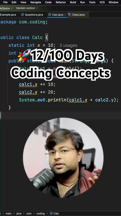 🚀12/100 Days Coding Concepts l Static and Instance Variable Concepts #codeeveryday #keepcoding ...