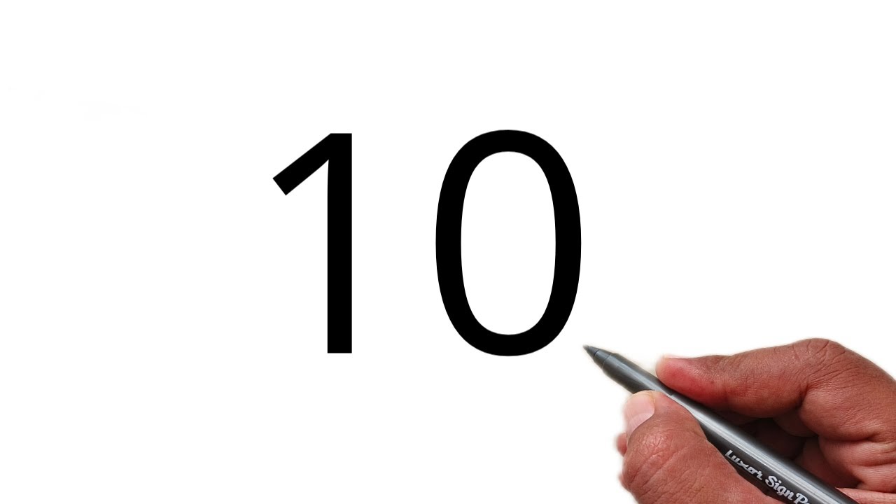 How to draw beautiful drawing from number 10 number | drawing design ...