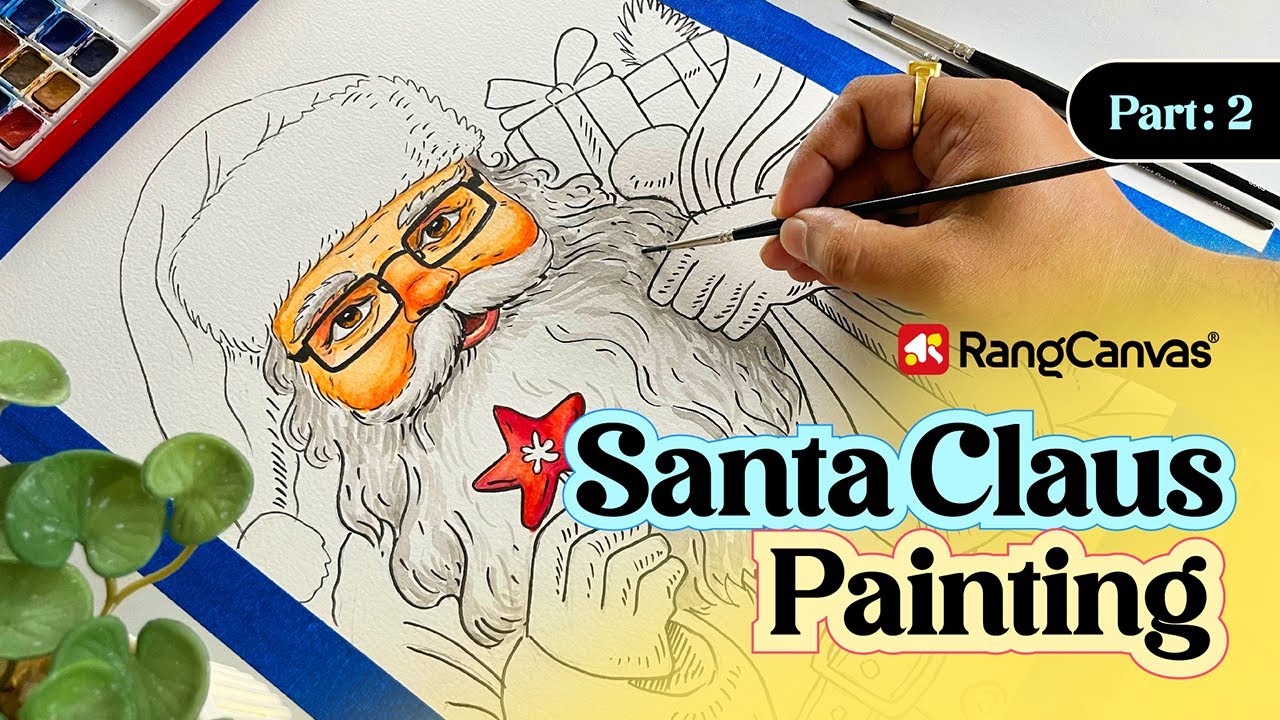 Santa Claus painting | Christmas drawing | How to draw Santa Claus Eesy ...