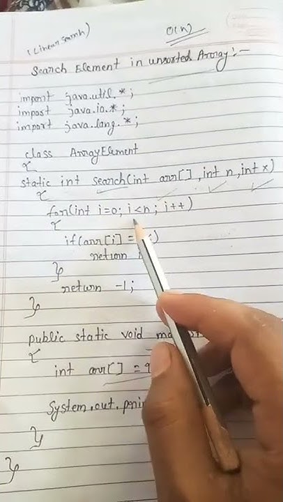 Search Element In Unsorted Array Array Datastructures Java 9956