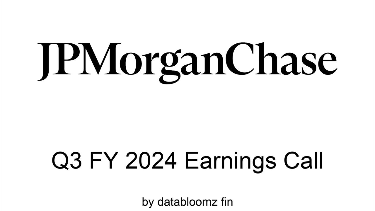 JPMorgan Chase & Co. Q3 FY 2024 Earnings Conference Call - YouTube