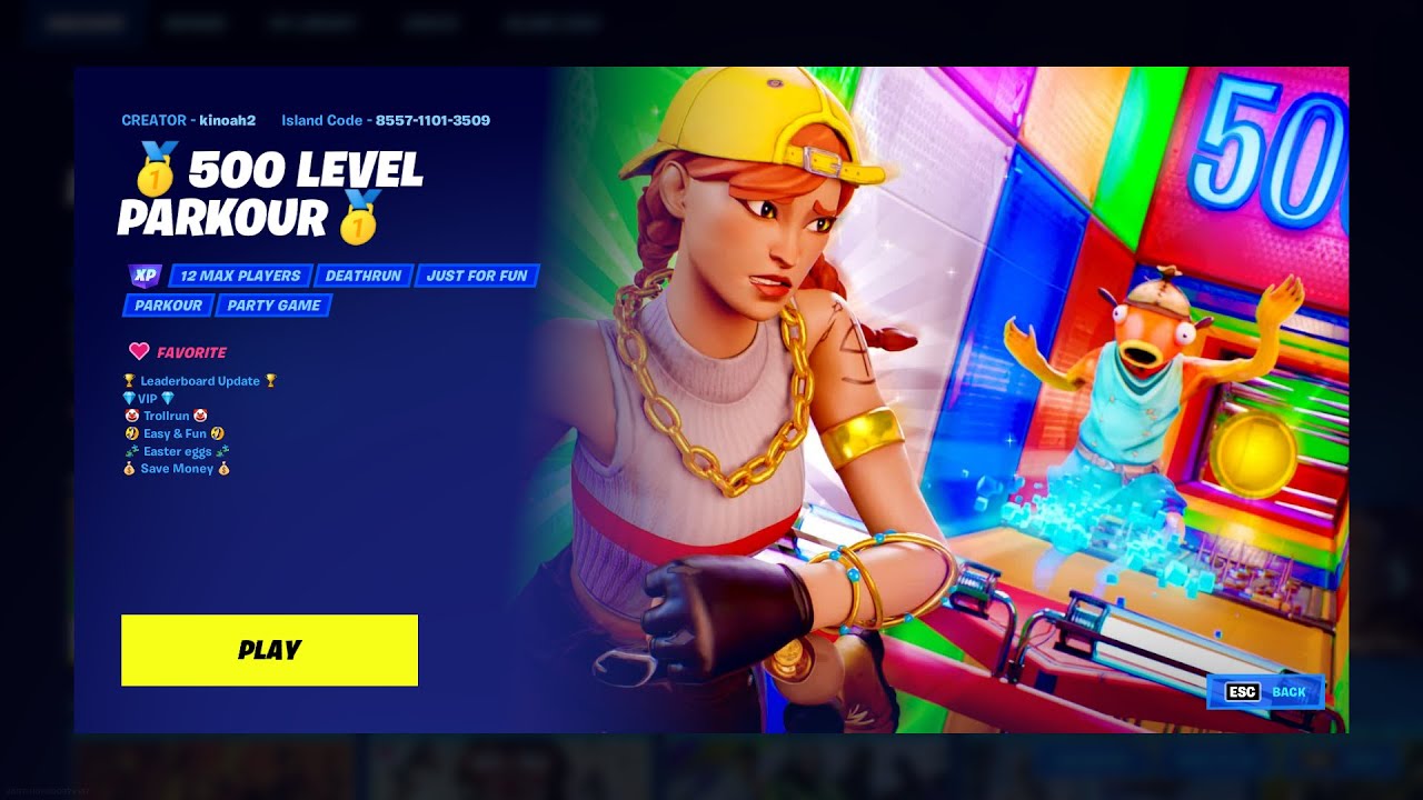 FORTNITE - 500 LEVEL PARKOUR - ALL COINS + ALL 15 SECRETS + LAMA - WITH ...