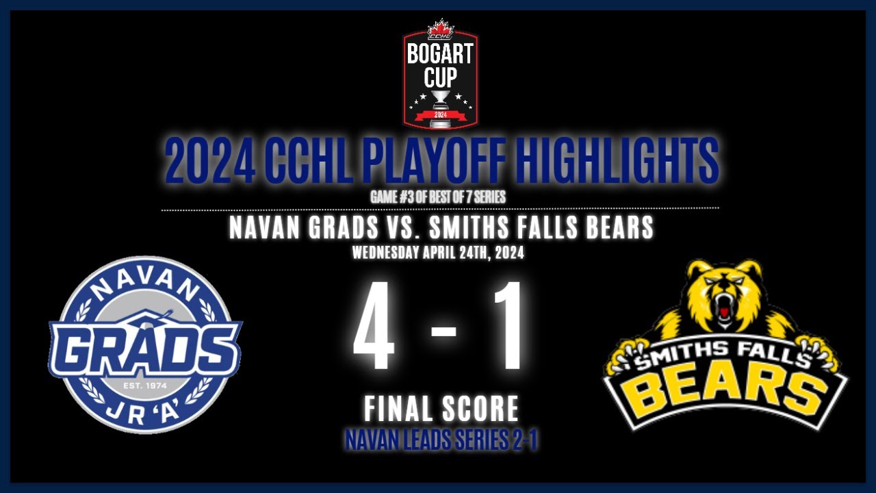PLAYOFF HIGHLIGHTS | Navan Grads win 4-1 over the Smiths Falls Bears ...