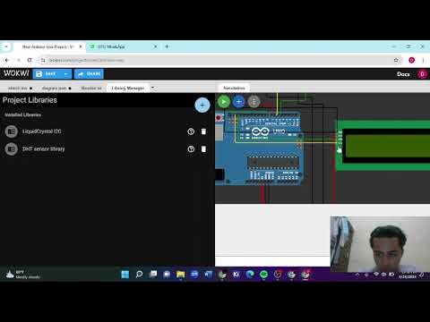 Simulasi Wokwi Rangkaian Arduino Menggunakan sensor DHT 22 dengan Lampu ...