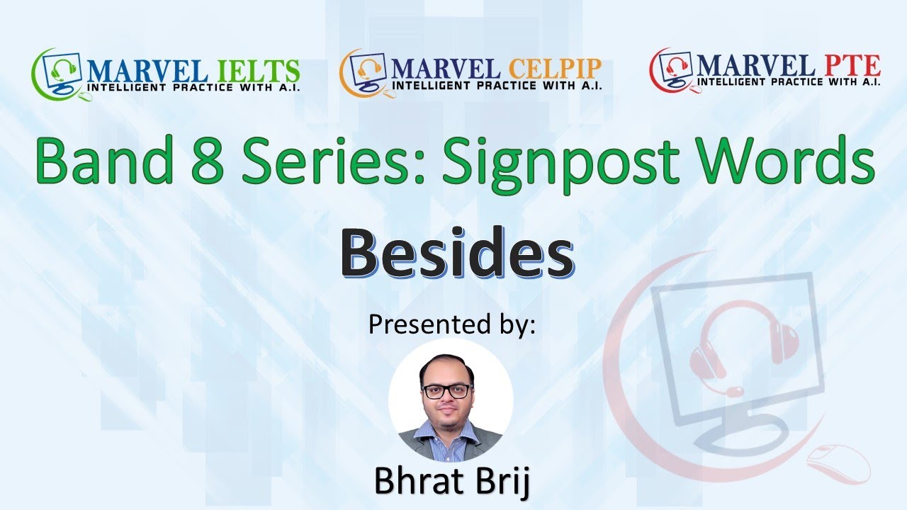 Band 8 series: (Signpost Words) Besides - YouTube