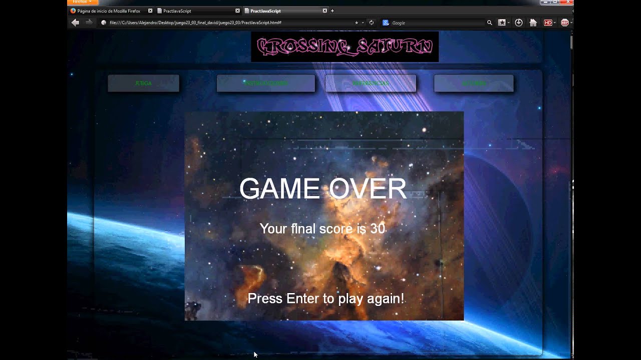 Guia Programación Juego nave espacial JAVASCRIPT - YouTube