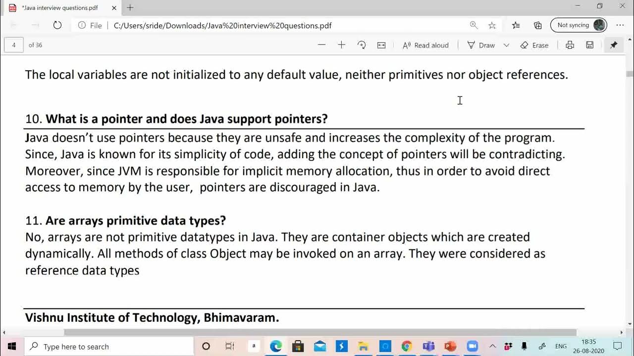 10 what is a pointer and does java supporting pointers - YouTube