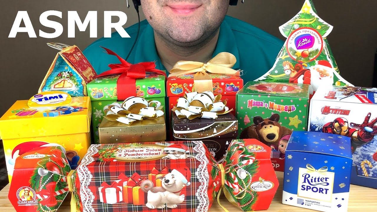 ASMR *CHRISTMAS EDITION* HOLIDAY CHRISTMAS GIFTS UNBOXING (EATING ...